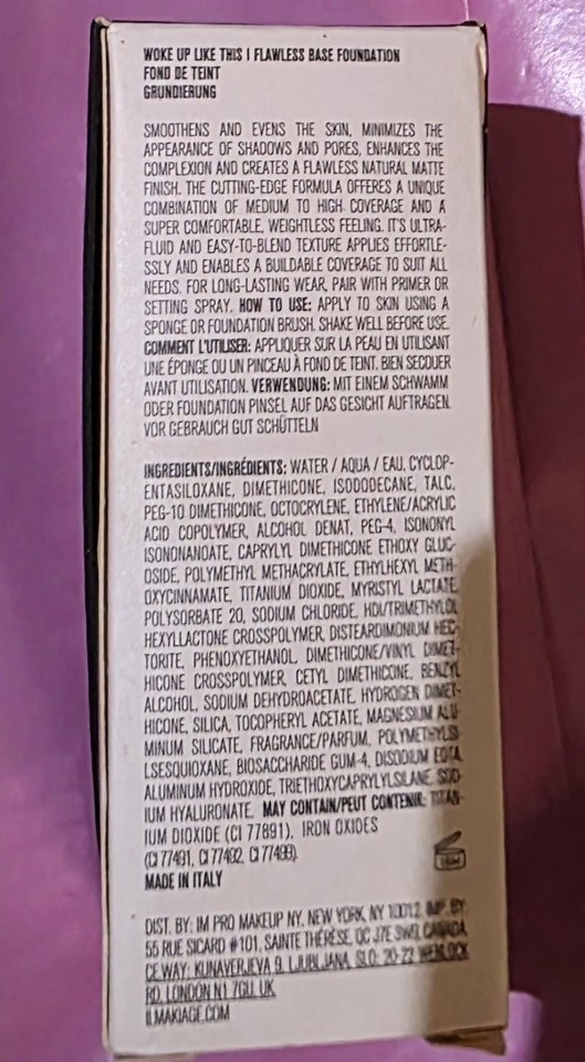 WOKE UP LIKE THIS #035 BY IL MAKIAGE FLAWLESS BASE FOUNDATION New In ...