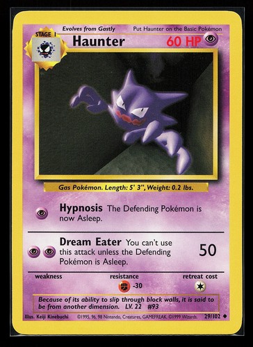 Haunter 29/102 Uncommon Base Set Unlimited Pokémon Card | eBay