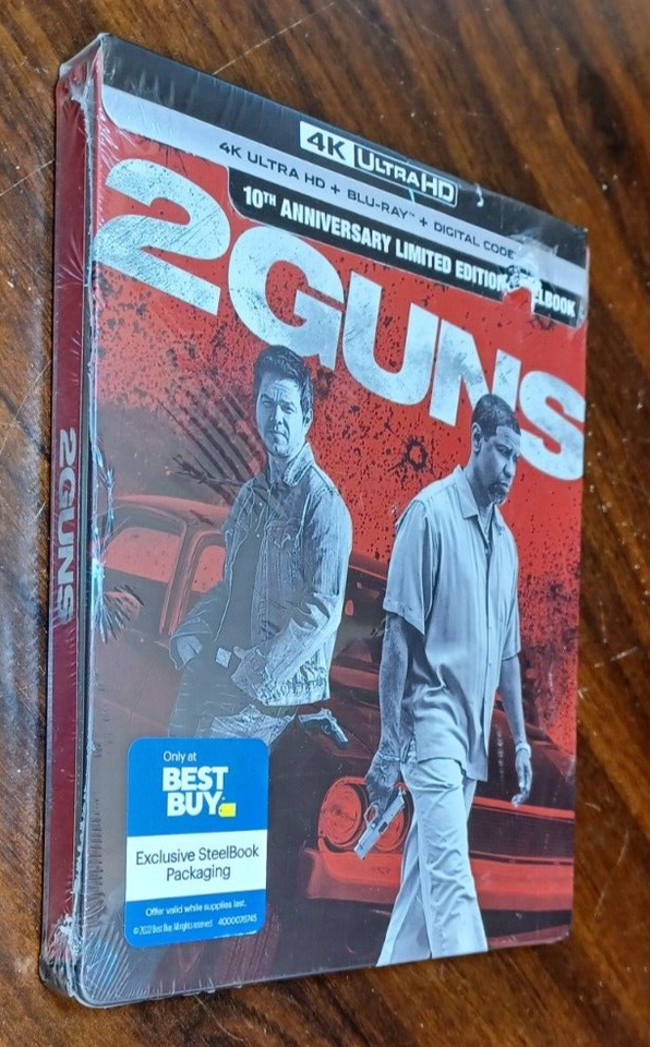 2 Guns Limited Edition 4K Steelbook (4K+Blu-ray)-NEW-J CARD DAMAGED ...