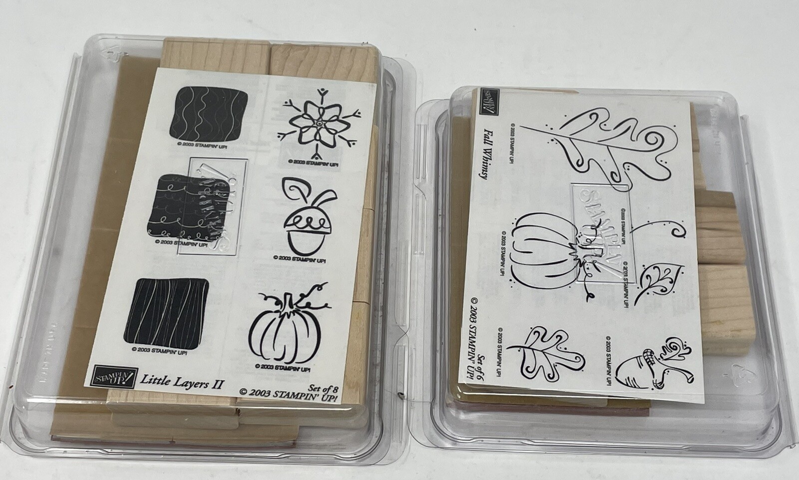 Stampin Up Lot 2 Sets Fall Whimsy Little Layers II Pumpkin Acorn ...