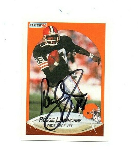 Reggie Langhorne signed autograph 1990 Fleer football card Cleveland ...