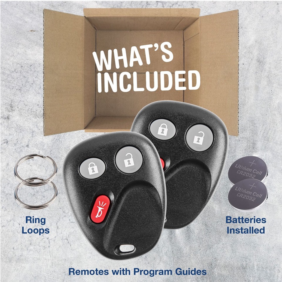 2 Replacement For GM Remote PN 21997127 LHJ011 1999?2006 3-Button Key ...