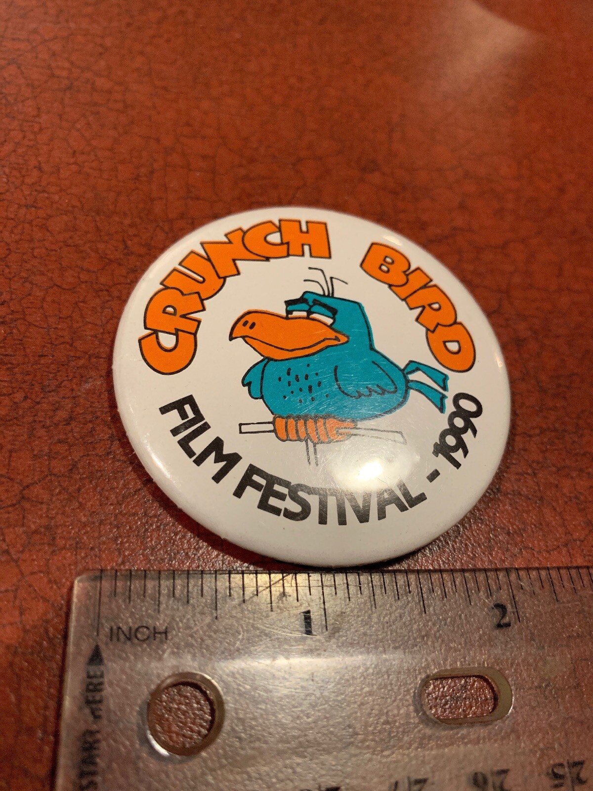 Crunch Bird Film Festival 1990 Vintage Pin Button FREE SHIPPING | eBay