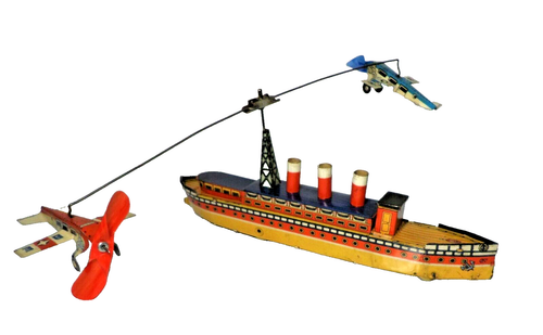 Kellermann CKO Tin Litho Windup Three Funnel Ocean Liner / Boat ...