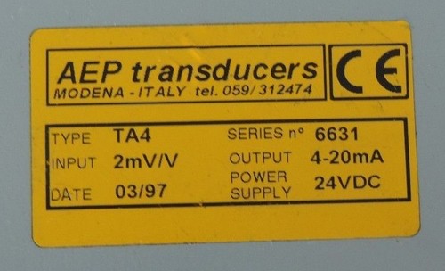 AEP TRANSDUCERS TA4 ANALOG TRANSMITTER TA4/2 | eBay