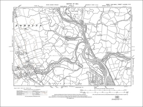 Old map Fobbing, Essex 1924 (89NE) | eBay UK