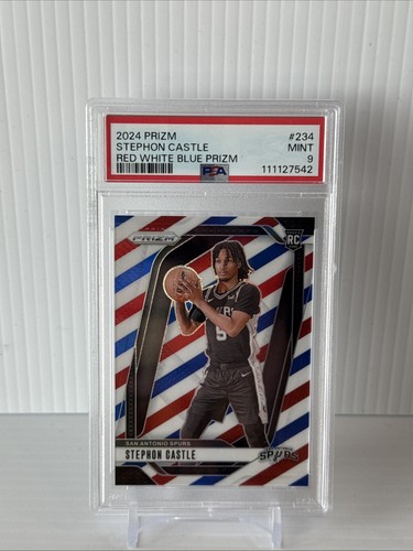 2024 Panini Prizm Rwb Stephon Castle Rookie #234 PSA 9 Mint Spurs | eBay