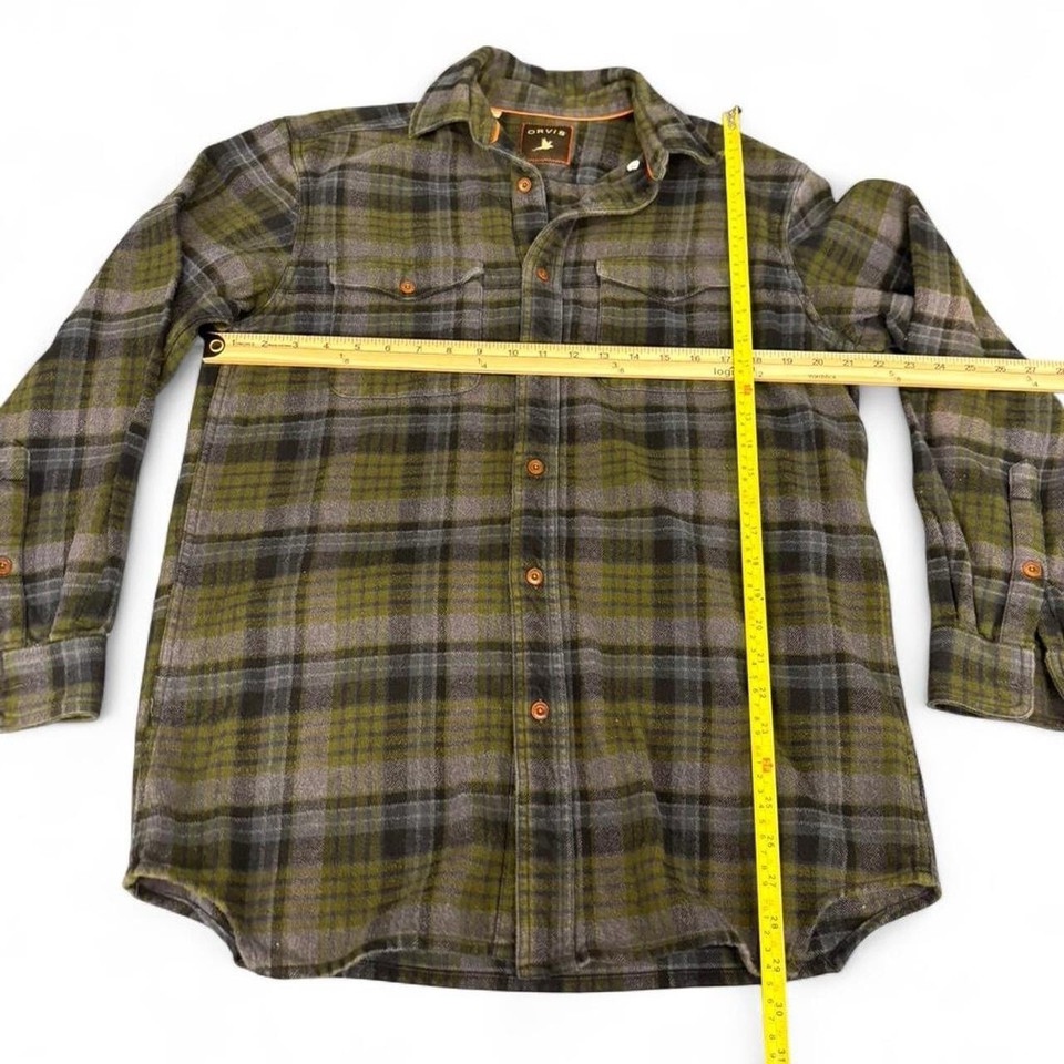 Orvis Flannel Shirt Adult Men’s M Plaid Thick Outdoor Hunt Fish ...