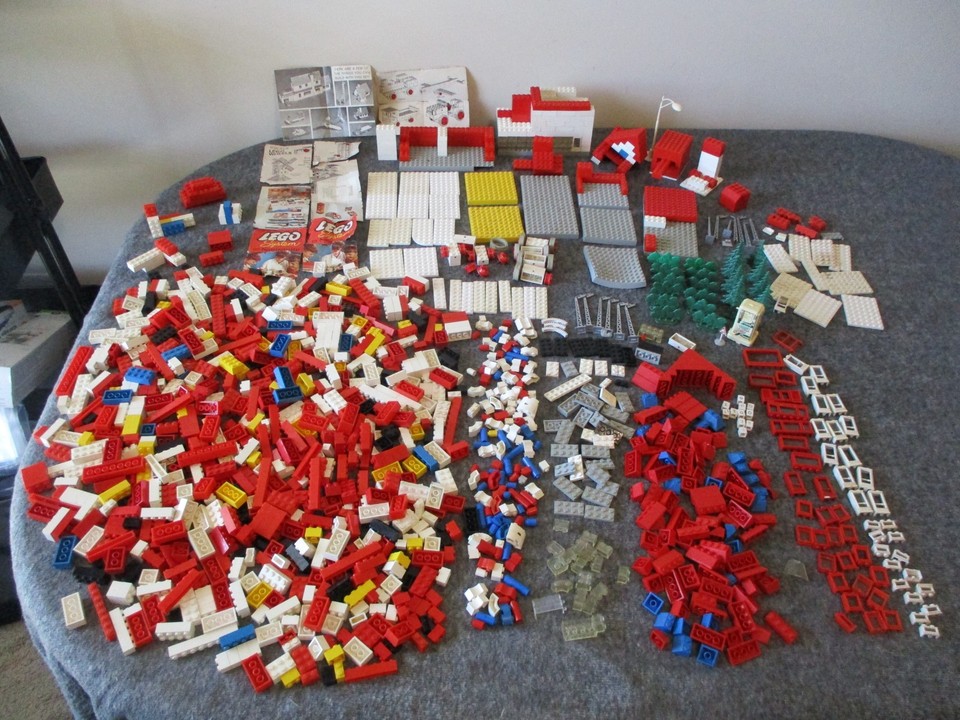 VINTAGE LEGO by SAMSONITE 1960's LOT 6 Lbs MIXED BLOCKS/BOARDS/TREES ...