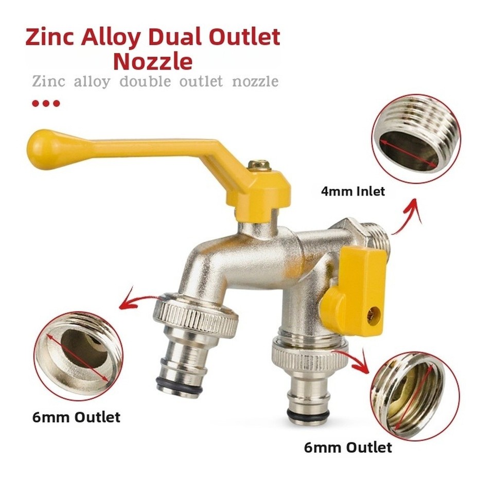 Dual Outlet Zinc Alloy Faucet with Double Control for For outdoor ...