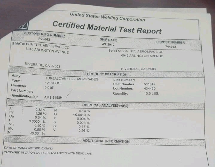 Turbaloy 17-22, MC-GRADE 0.045" AMS 6458H 4.5 lbs Welding Wire US ...