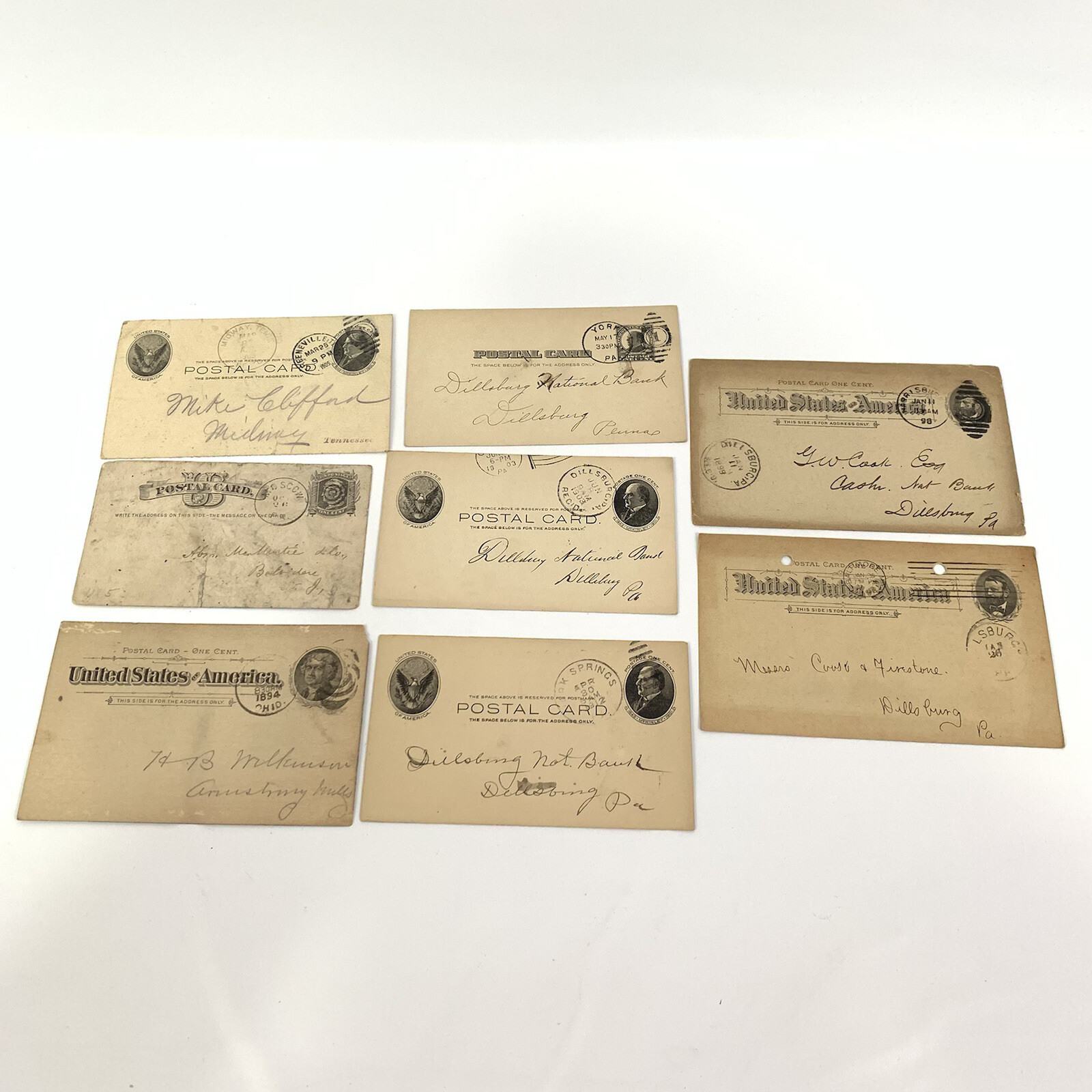 Lot Of 8 US Bank Postal Cards USED ADVERTISEMENTS Pennsylvania #6211 | eBay