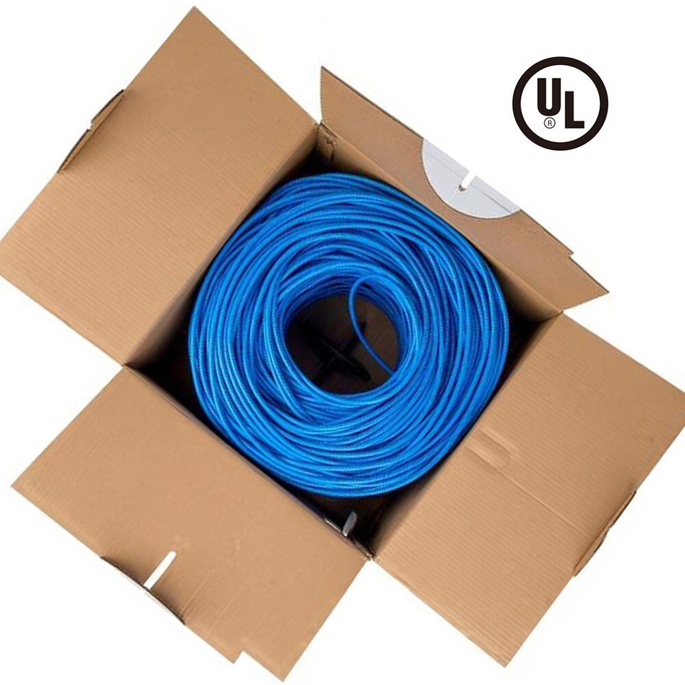 1000FT CAT6 Network LAN Ethernet UTP Bulk Cable Solid Copper Wire 23AWG ...