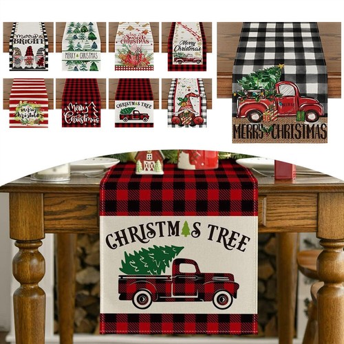 Elegant Plaid Table Runner with High Definition Print for Christmas ...