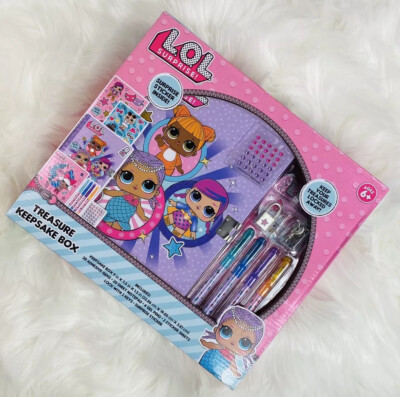 LOL Surprise Treasure Keepsake Box With Stickers Notepad Gel Pens Gems ...