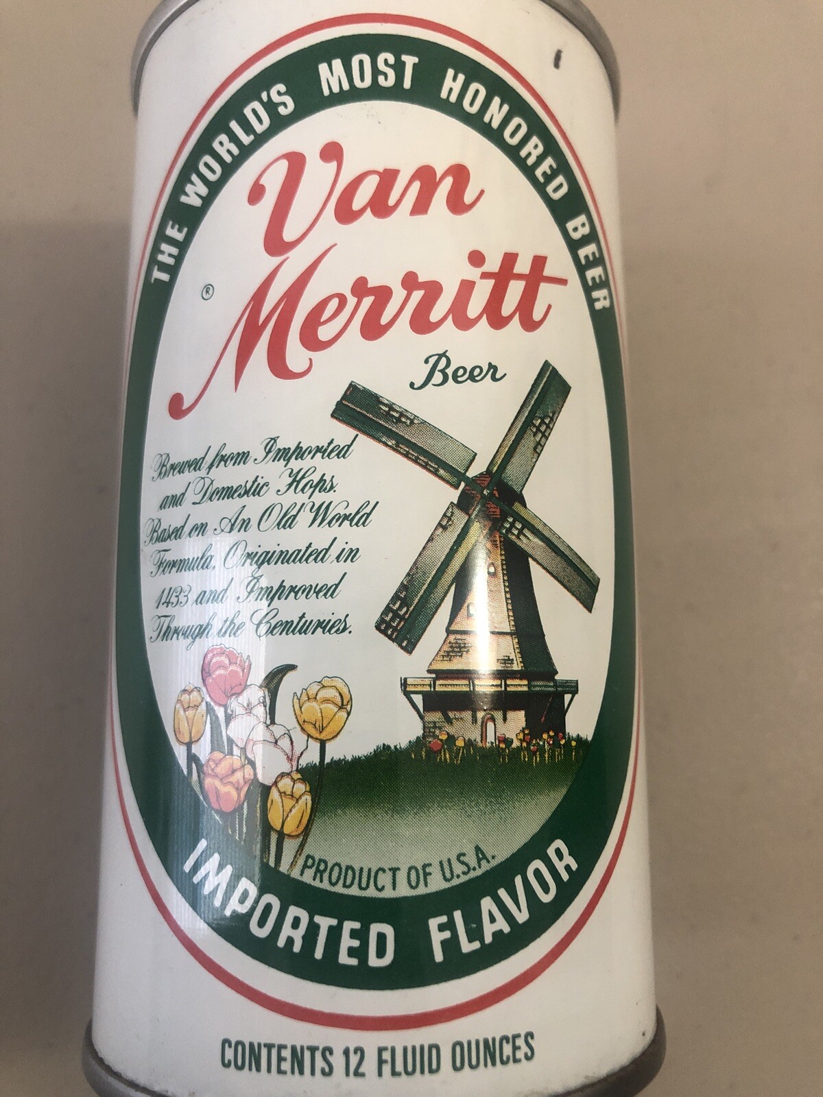 Van Merritt Beer 🍺 S/S Bottom Opened Pull Tab Beer Can 🍺 Peter Hand ...