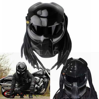 L-Size Motorcycle Biker Rider Predator Helmet Iron Warrior Man Carbon ...