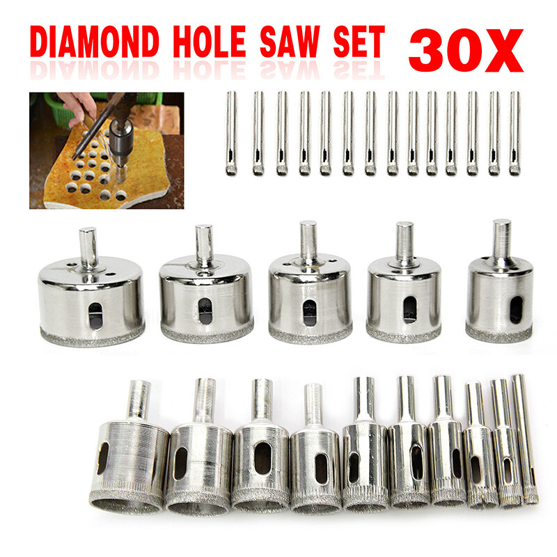 Diamond Holesaw 30Pcs set Holes Saw Drill Bit Cutter Tile Glass Marble ...