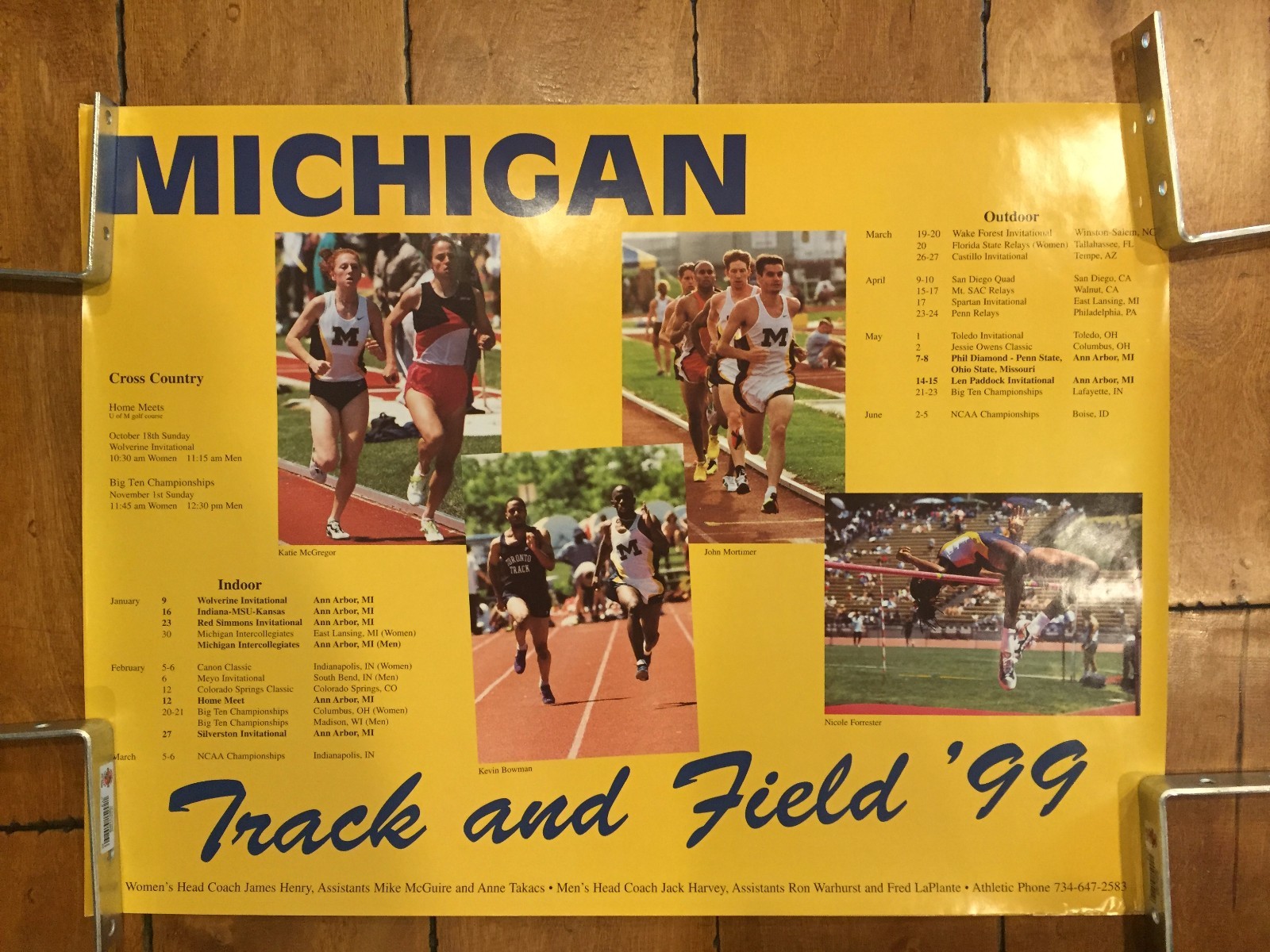 1999 MICHIGAN UNIVERSITY TRACK & FIELD POSTER 24 IN X 18 IN | eBay