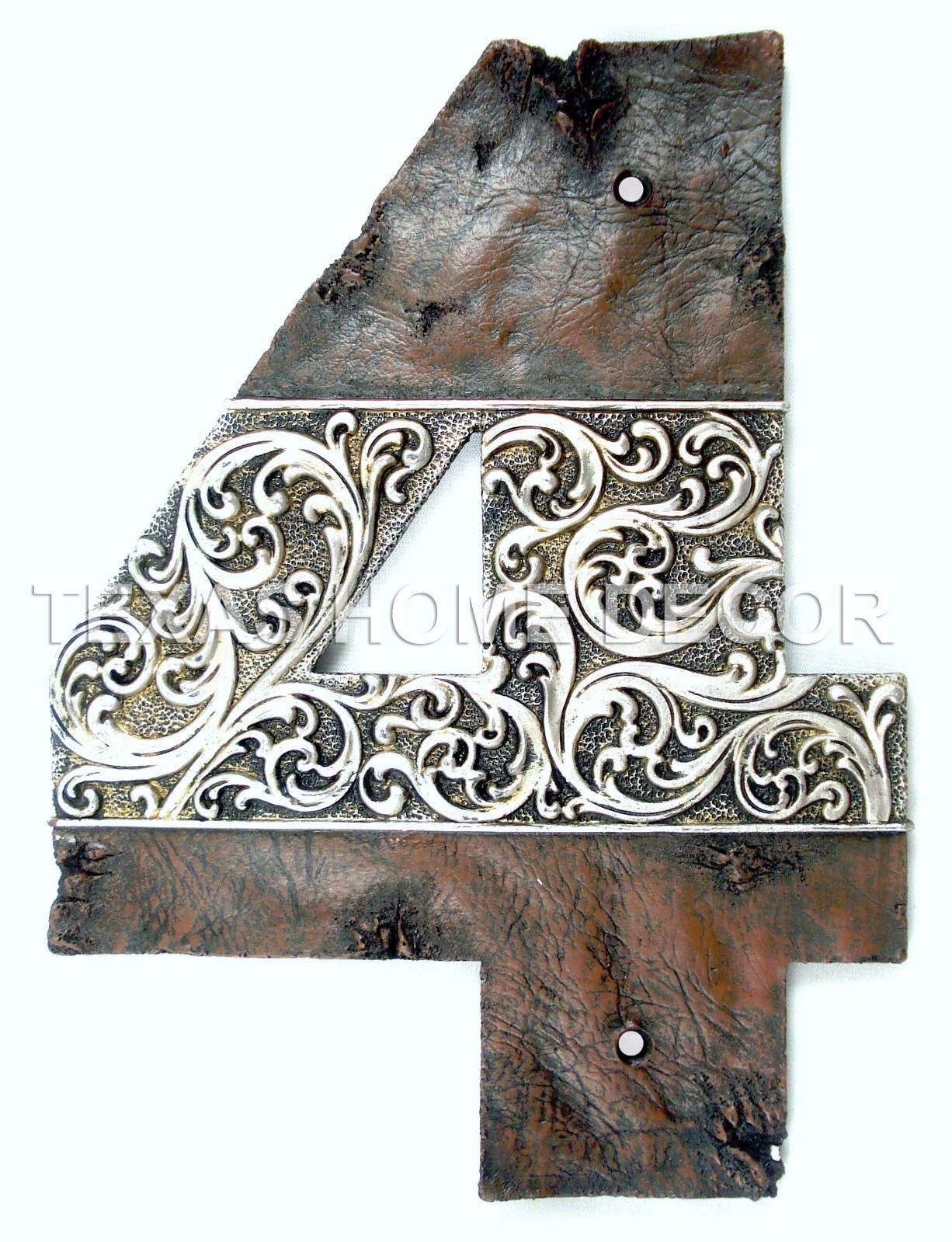 Western House Address Numbers Rustic Silver Floral Design Home Decor ...