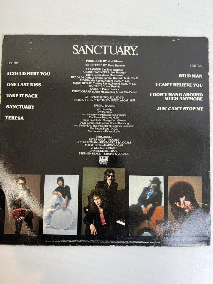 J. Geils Band Sanctuary Vinyl LP 1978 Music Rock Band American Rock ...