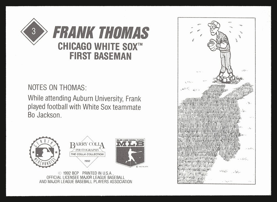 1992 Barry Colla Frank Thomas #3 Frank Thomas | eBay