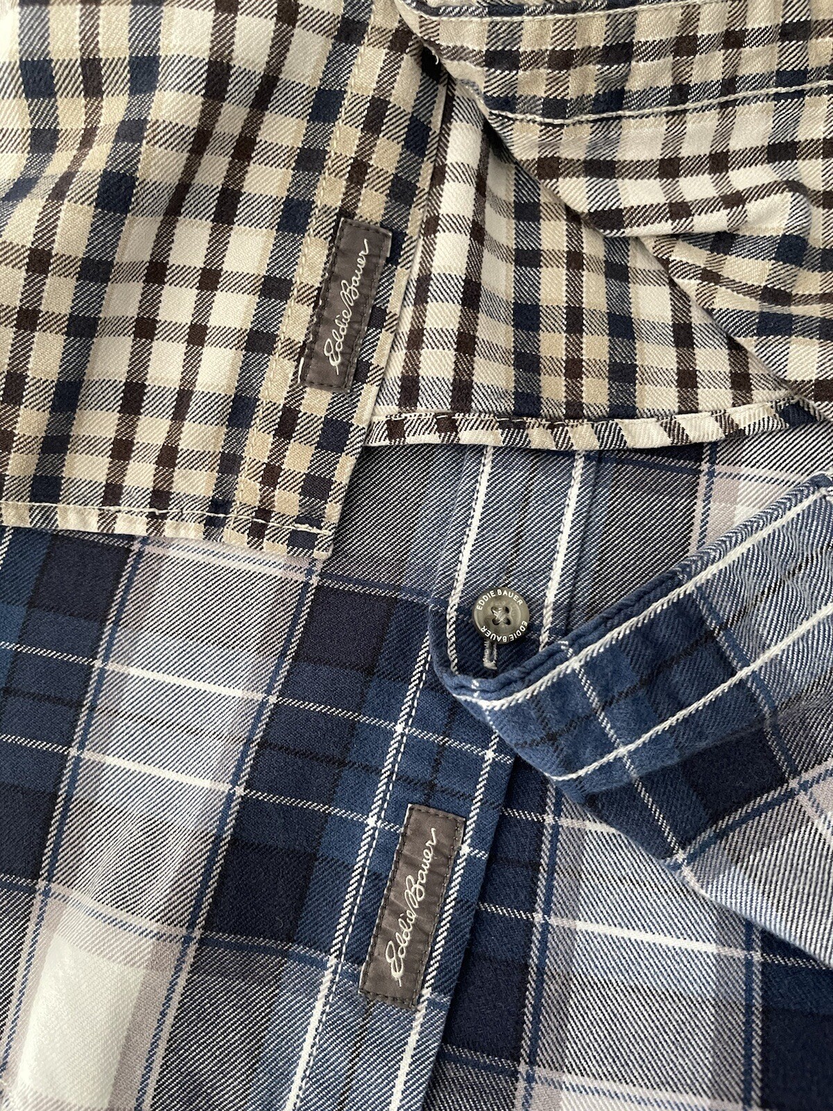 eddie bauer flannel shirt Bundle Of Two Classic Plaid… - Gem