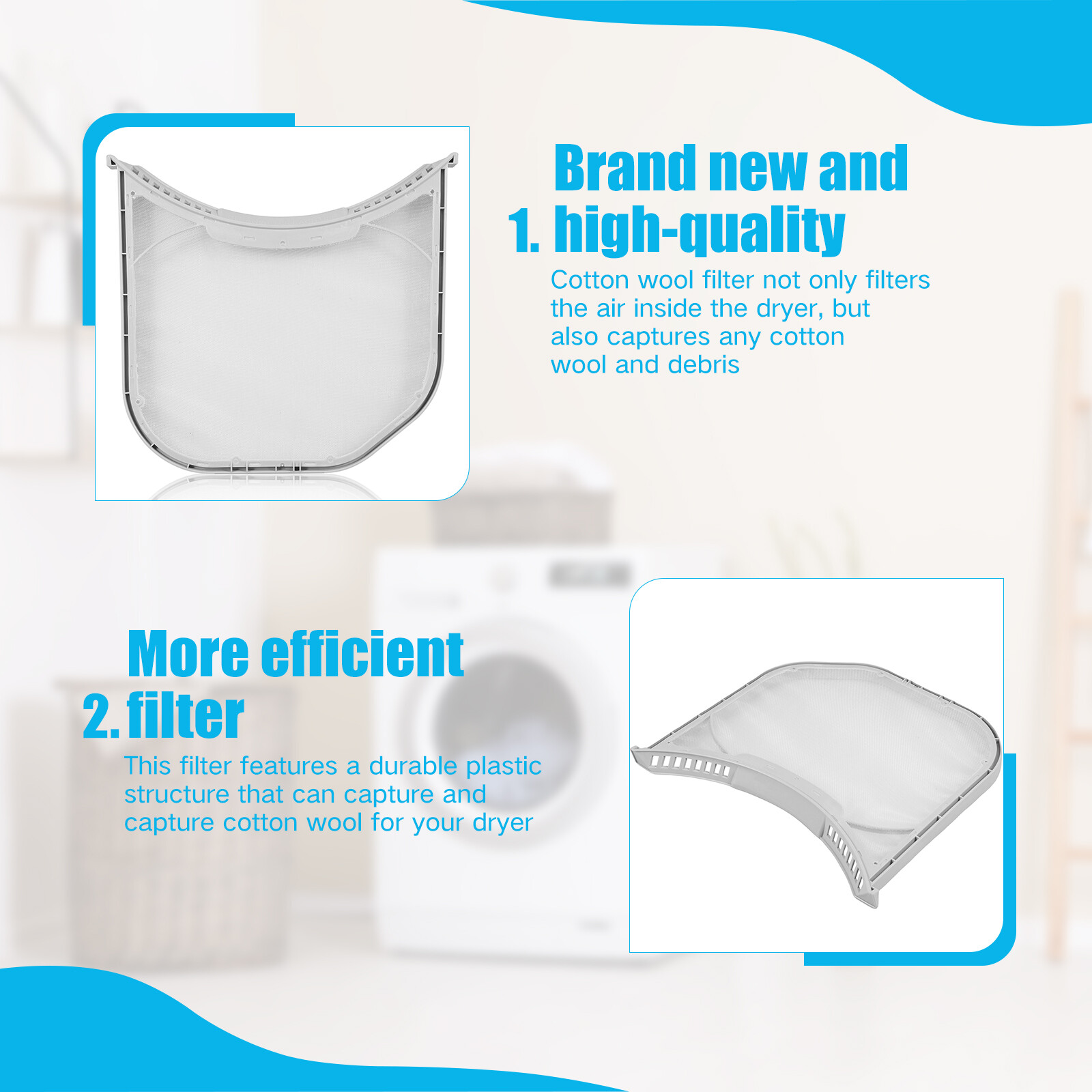 Dryer Lint Filter Screen Compatible for ADQ566564 Clothes Dryer Durable ...