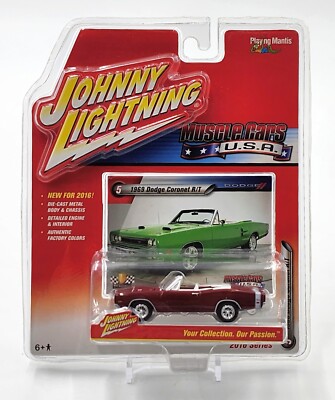 2016 JOHNNY LIGHTNING 1969 DODGE CORONET R/T MAROON RED MUSCLE CARS USA ...