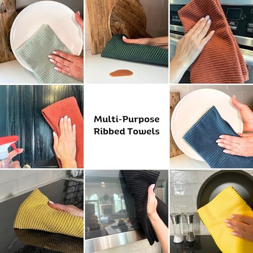 Oversized 18" x 28" Solid Color Rust Kitchen Dish Towels: 100% Burnt ...