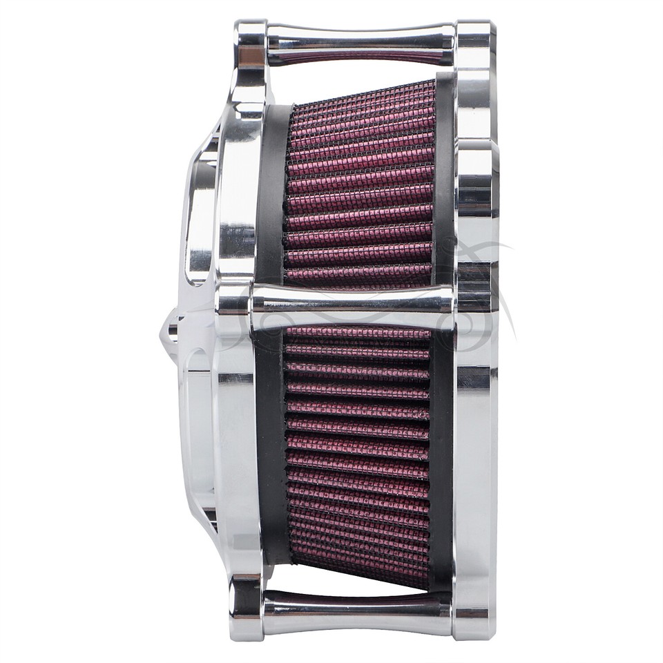 Chrome Spike Air Cleaner Red Intake Filter For Harley Electra Street ...