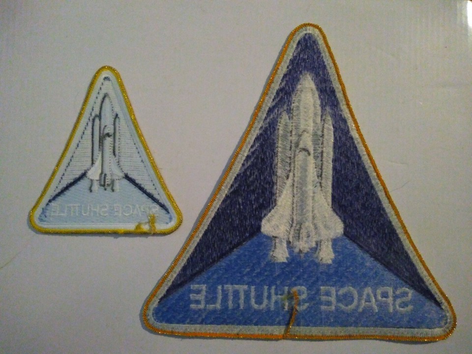 (2) Vintage NASA Space Shuttle Astronaut Triangle Iron On Patches 8 ...