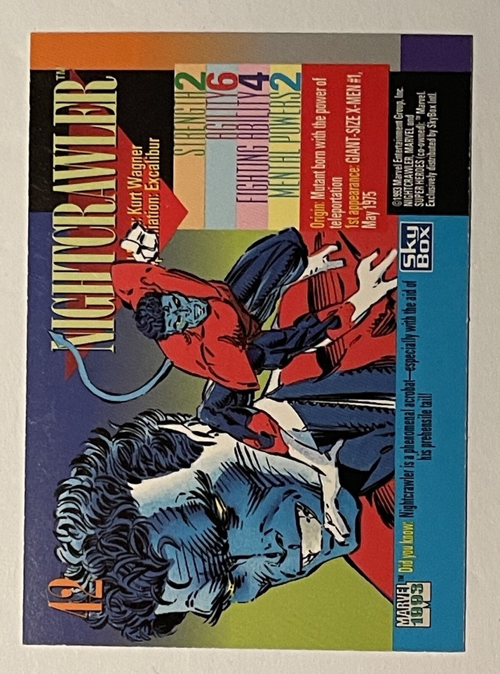 Alan Cumming Nightcrawler X-Men 1993 Marvel Skybox Signed Trading Card ...