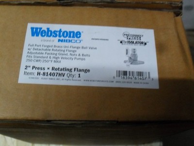 Webstone H-81407HV 2" Press x Rotating Flange Full port Isolation valve ...