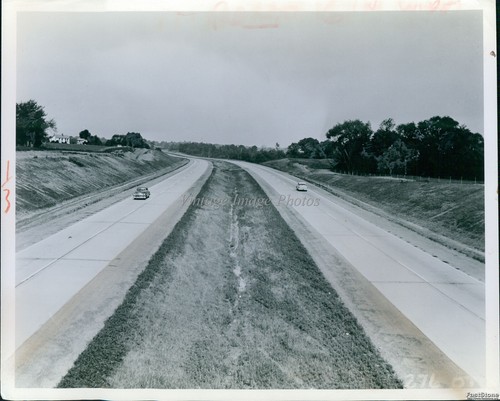 1955 Central Press Association 2 Lane Highway Transportation Divided ...