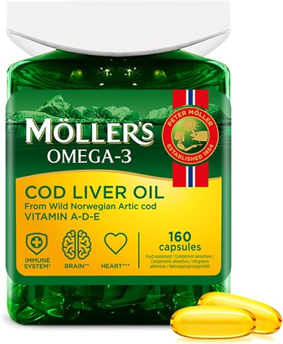 Moller’s ® Cod Liver Oil Capsules Omega 3 Fatty Acids DHA & EPA ...