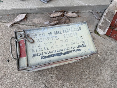 ORIGINAL WWI US ARMY MODEL 1906 M1903 RIFLE .30-06 CAL AMMO TIN CRATE ...