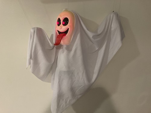 Howling & Shaking Light Up Ghost Ghoul Halloween Hanging Prop ...