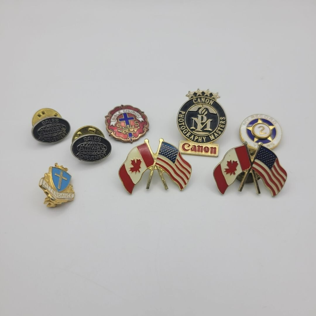 Pin Set Church Flags Amway Mixed Lot Vintage America Canada Service ...