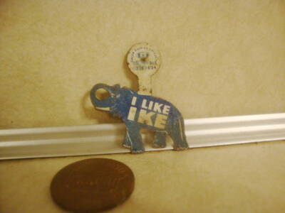 Vintage Political Tin FOLD OVER Pin Button I LIKE IKE Republican ...