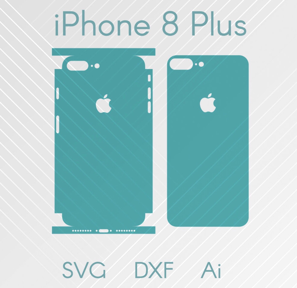 iPhone 8 Plus Full Wrap Skin Cutting Template AI DFX SVG Download ...