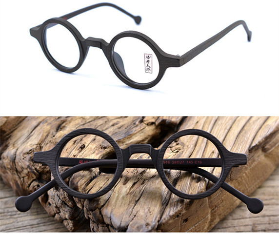 Handmade Vintage Retro Small round Acetate Eyeglass Frames Full Rim ...
