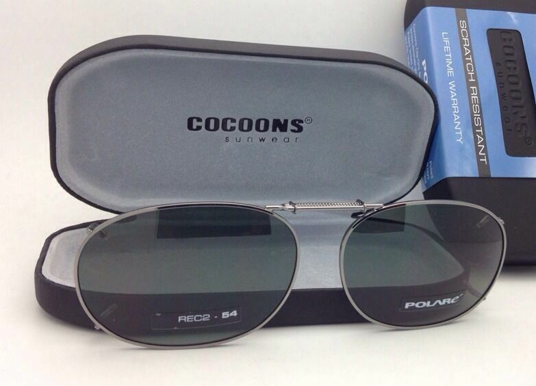 COCOONS Grey Polarized Sunglasses/Eyeglasses Over Rx Clip-on REC 2-54 ...