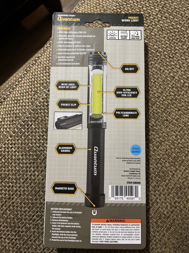 LED Pocket Work Light with 215 Lumens of Light Output and Magnetic Base ...