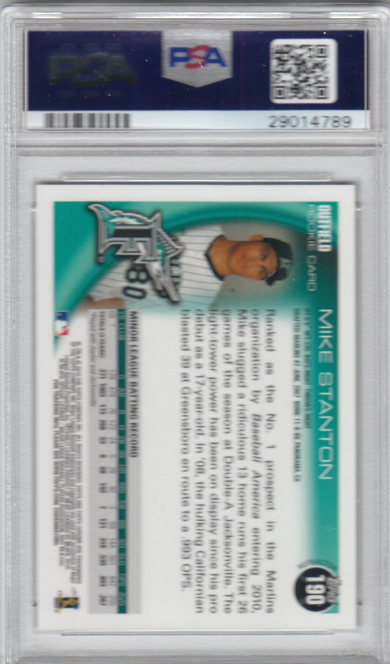 2010 Topps Chrome Wrapper RD Mike Stanton Refractor Rookie Card #190 ...