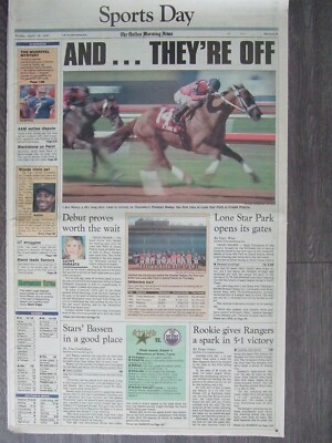The Dallas Morning News - Sports Day - Lone Star Park Opens - April 18 ...