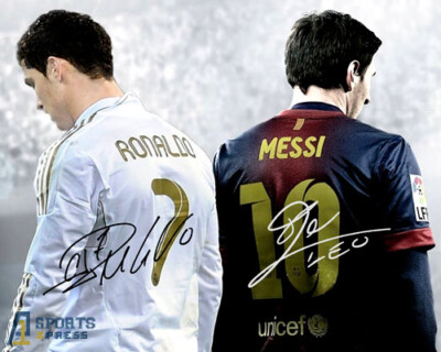 Lionel Messi Cristiano Ronaldo El Classico Signed Soccer Photo ...