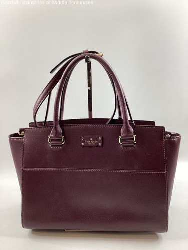 Kate Spade Grove Street Deep Plum Leather Lana Satchel w/ COA | eBay
