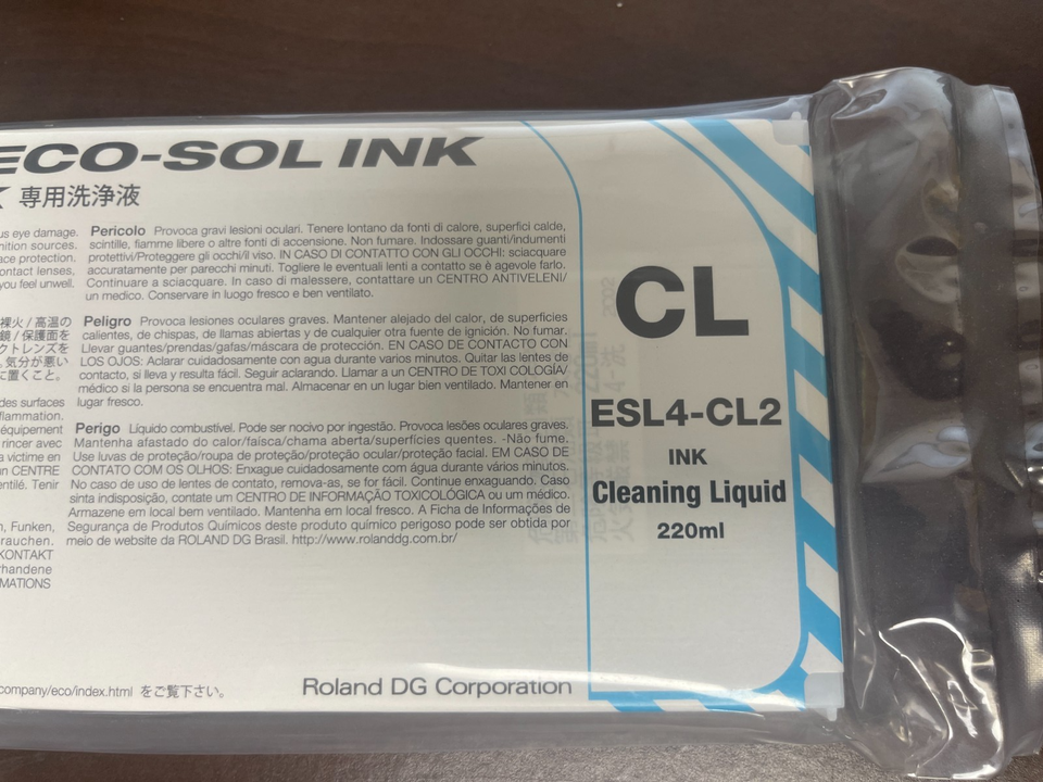 New Roland Eco-Sol MAX 2 ESL4-CL2 Printer Ink Cleaning Liquid 220 ML ...
