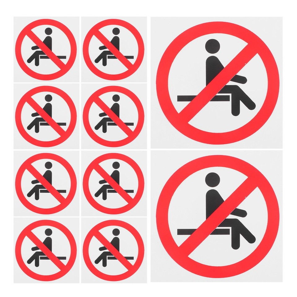 10 PCS Warning Sign Stickers Self Adhesive Practical Signs Industrial ...